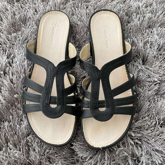 Wear Ever | Shoes | 25 Sandals Black Wear Ever Casual Shoes | Poshmark